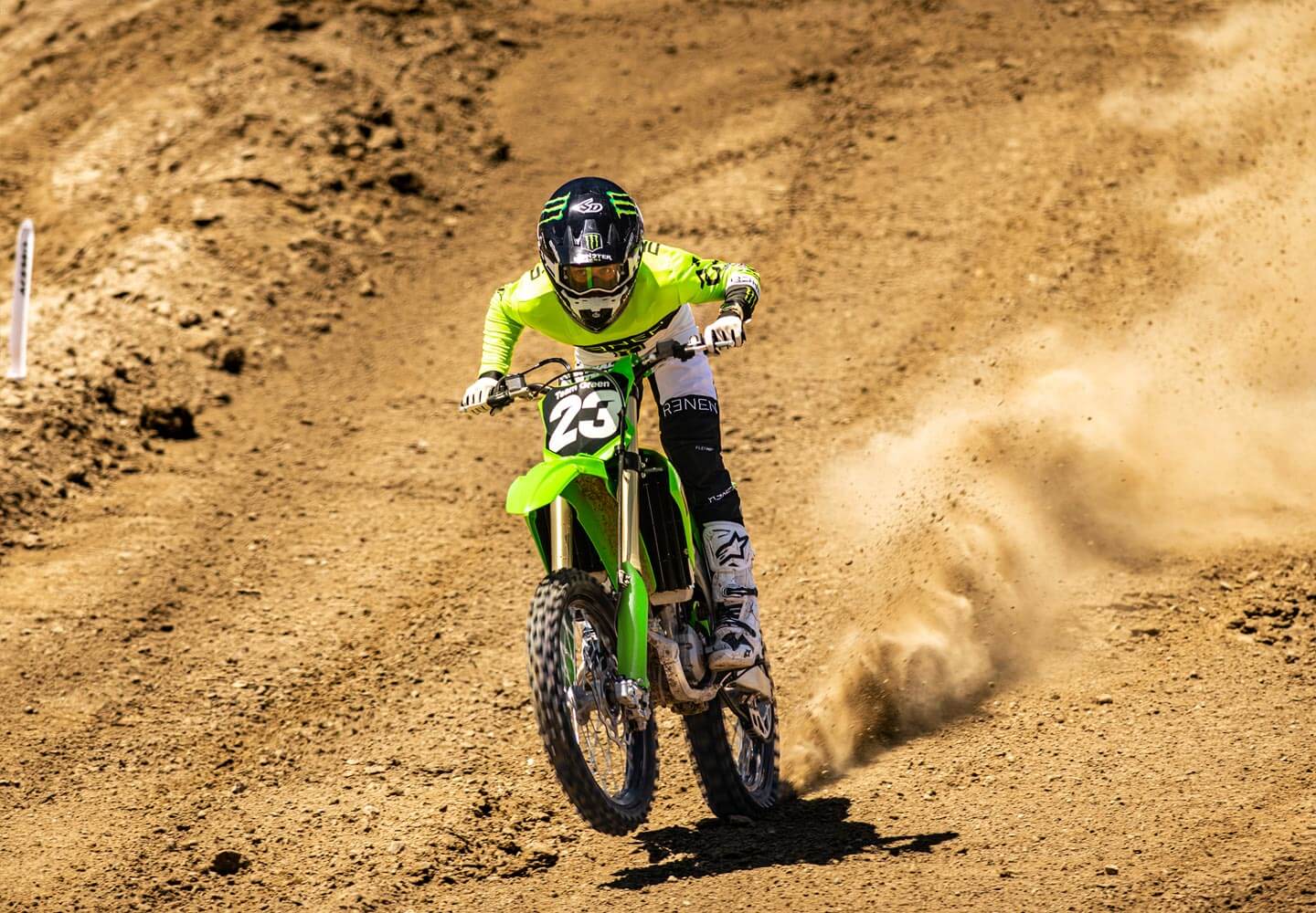 Green Kawasaki Dirt Bike